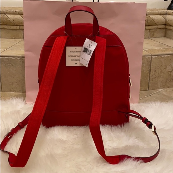 kate spade | Bags | Nwt Auth Kate Spade Red Nylon Large Backpack | Poshmark
